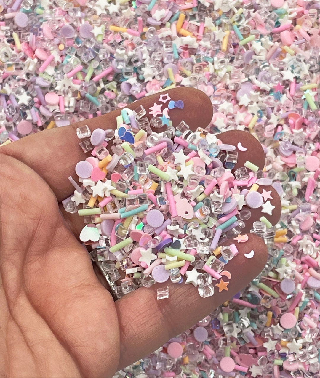 50g Pastel Pretty Ice Cube Sprinkle Glitter Non Edible Shaker Mix ...