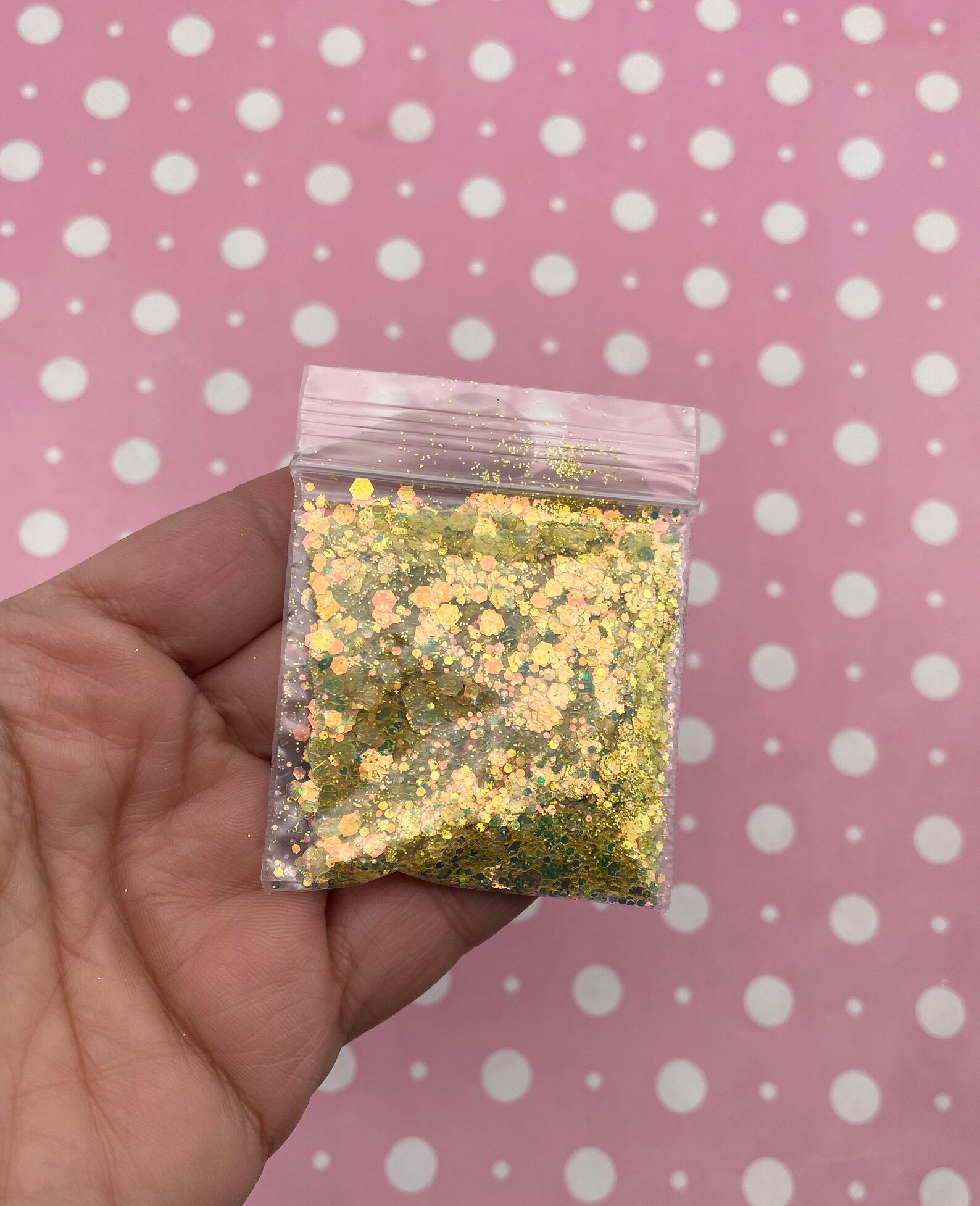 Yellow Gold Pixie Dust Assorted Shape Solvent Resistant Nail Polish ...