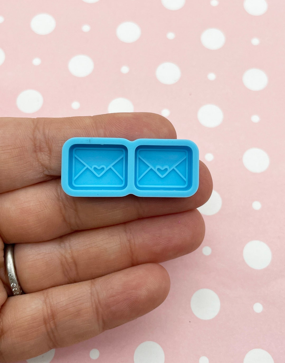 Small Double Cavity Heart Love Letter Envelope Silicone Molds for ...