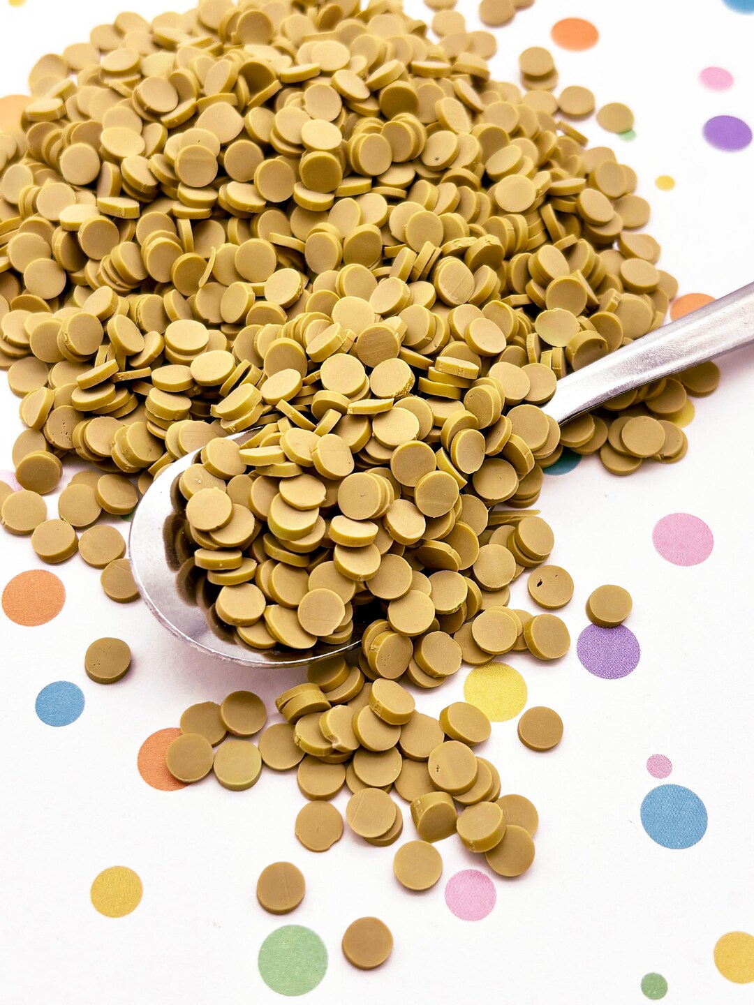 Mocha Brown Candy Chip Polymer Clay 5mm Round Sprinkle, NON EDIBLE Fake ...