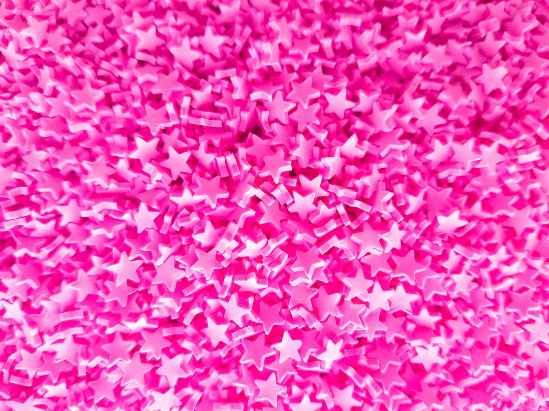 DARK PINK STAR Sprinkle Mix, Polymer Clay Fake Sprinkles, Decoden ...