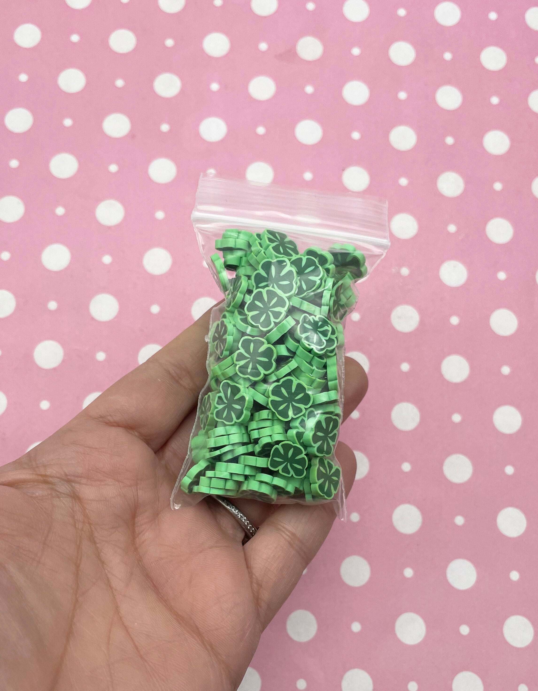 Larger Green Polymer Clay Clover Shamrock Sprinkles Fimo Fake - Etsy