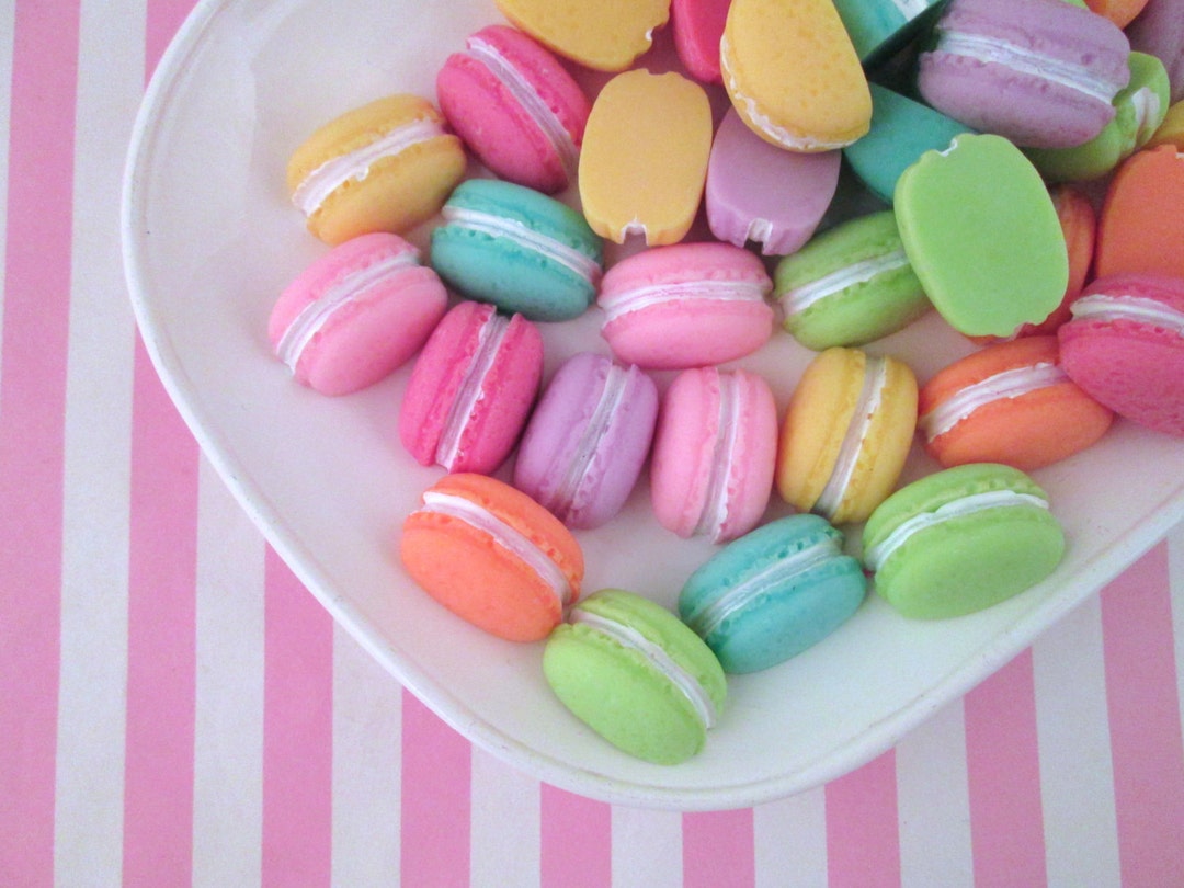 3 Multicolor Miniature Half Macaron Resin Cabochons, #268 - Etsy