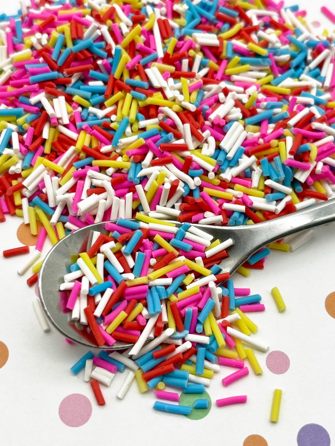 CAROUSEL MIX Polymer Clay Fake Sprinkles, Decoden Rainbow Jimmies, Fake ...