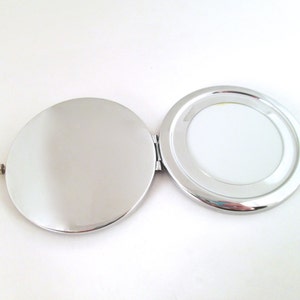 One Silver Round Blank DIY Compact Mirror 70mm - Etsy