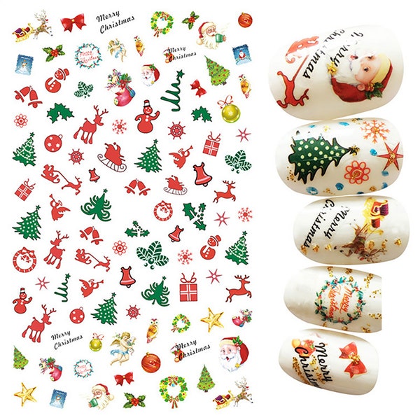 Christmas Nail Stickers - Etsy