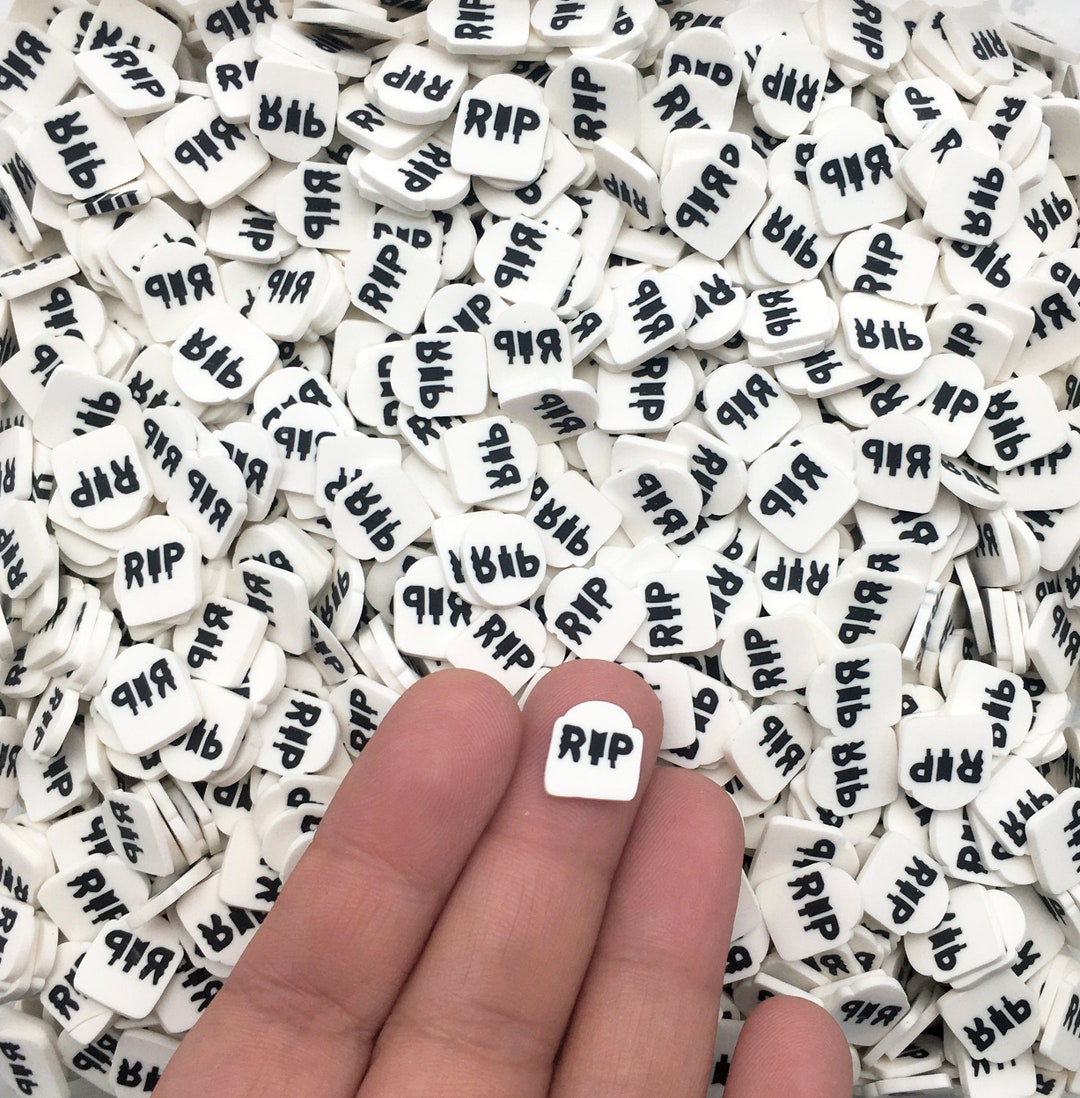 Larger Spooky RIP Halloween Tombstone Headstone Polymer Clay Sprinkles ...
