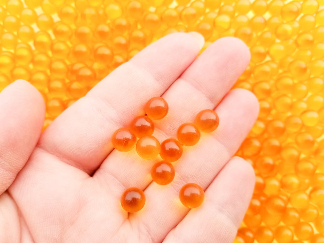 Orange 8mm Translucent Popping Boba Resin Gumball Pearls, Faux ...