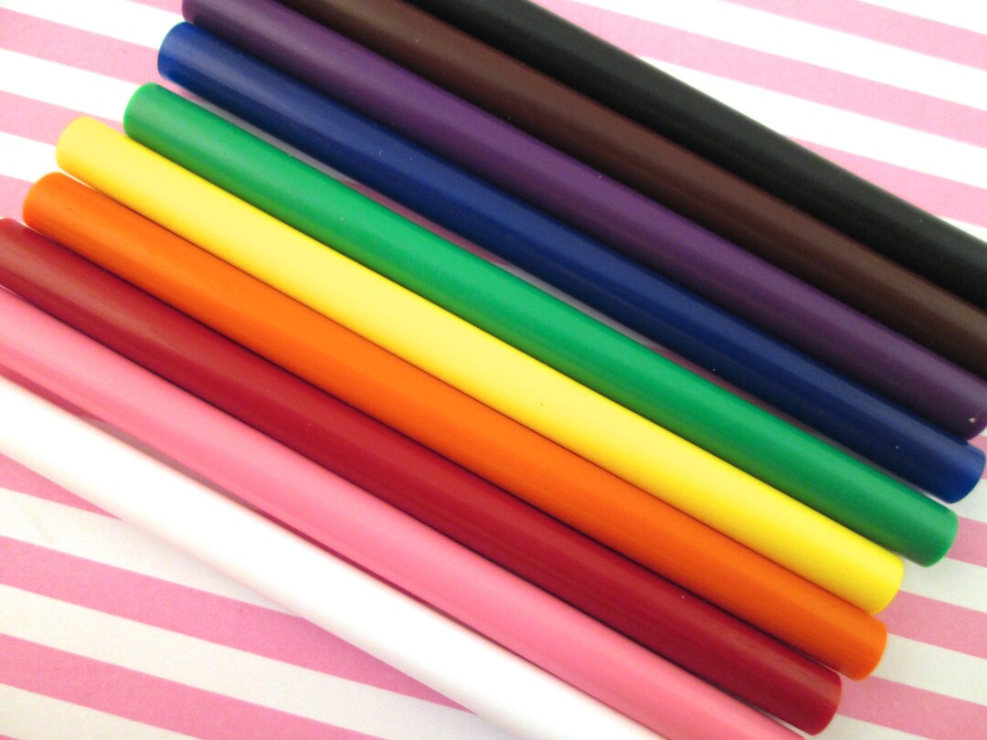Set of 10 Rainbow Glue Sticks for Drippy Deco Sauce, Cell Phone Deco ...