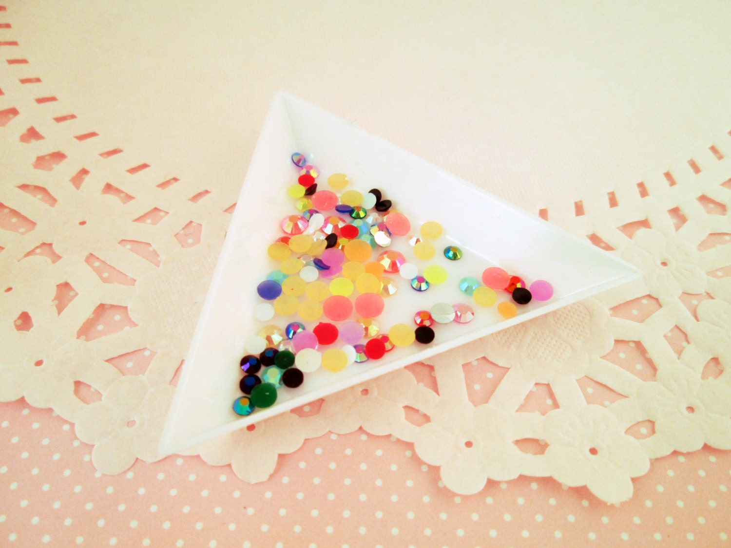 4 Rhinestone and Bead Sorting Trays, Stacking Triangles - Etsy