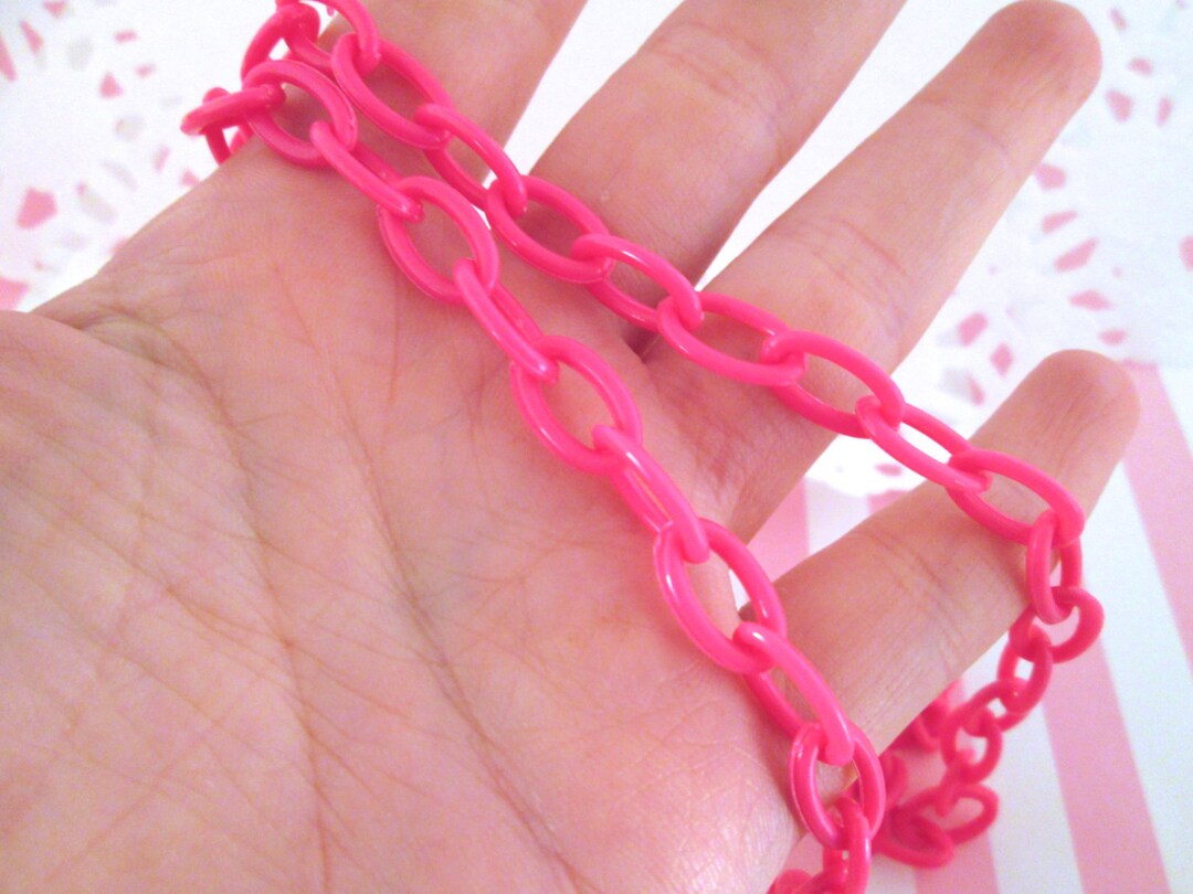 Hot Pink Plastic Colorful Chain, 16 Inches Long, A393 - Etsy