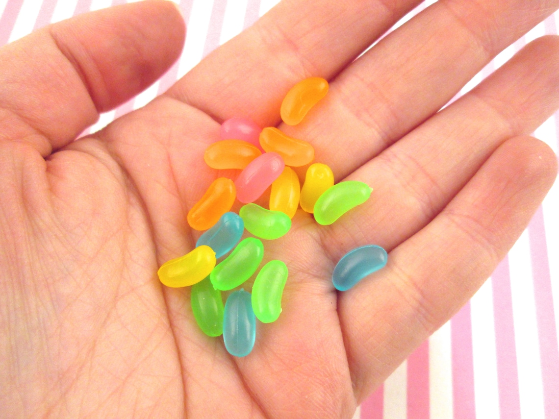 Smallest Size Miniature Jelly Bean Cabochons Cute Flexible - Etsy