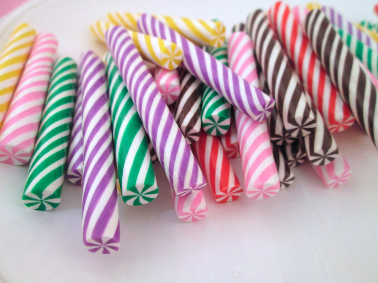 6 Polymer Clay Peppermint Swirl Candy Cane Sticks Cute Fake - Etsy