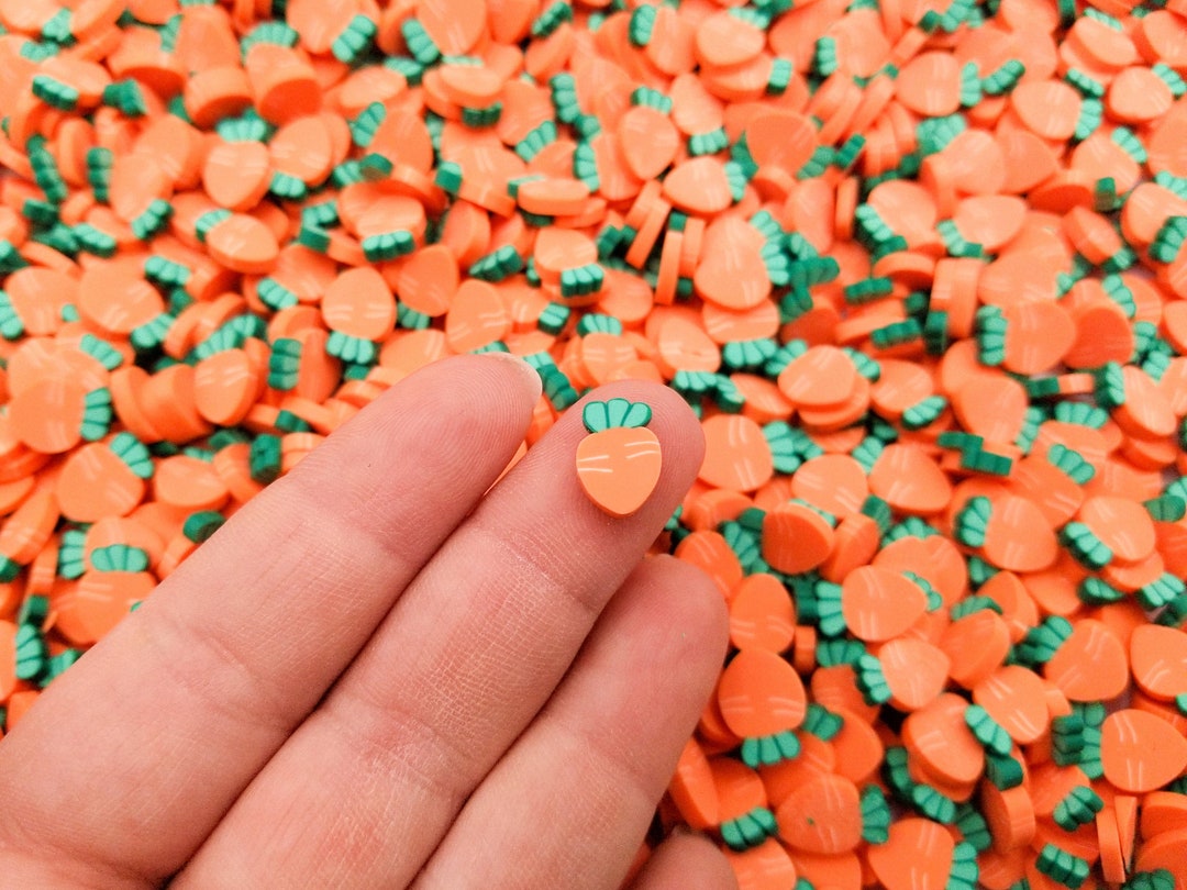 Large Thick Cut Carrot Cane Slice Polymer Clay Fake Sprinkles, Fimo ...