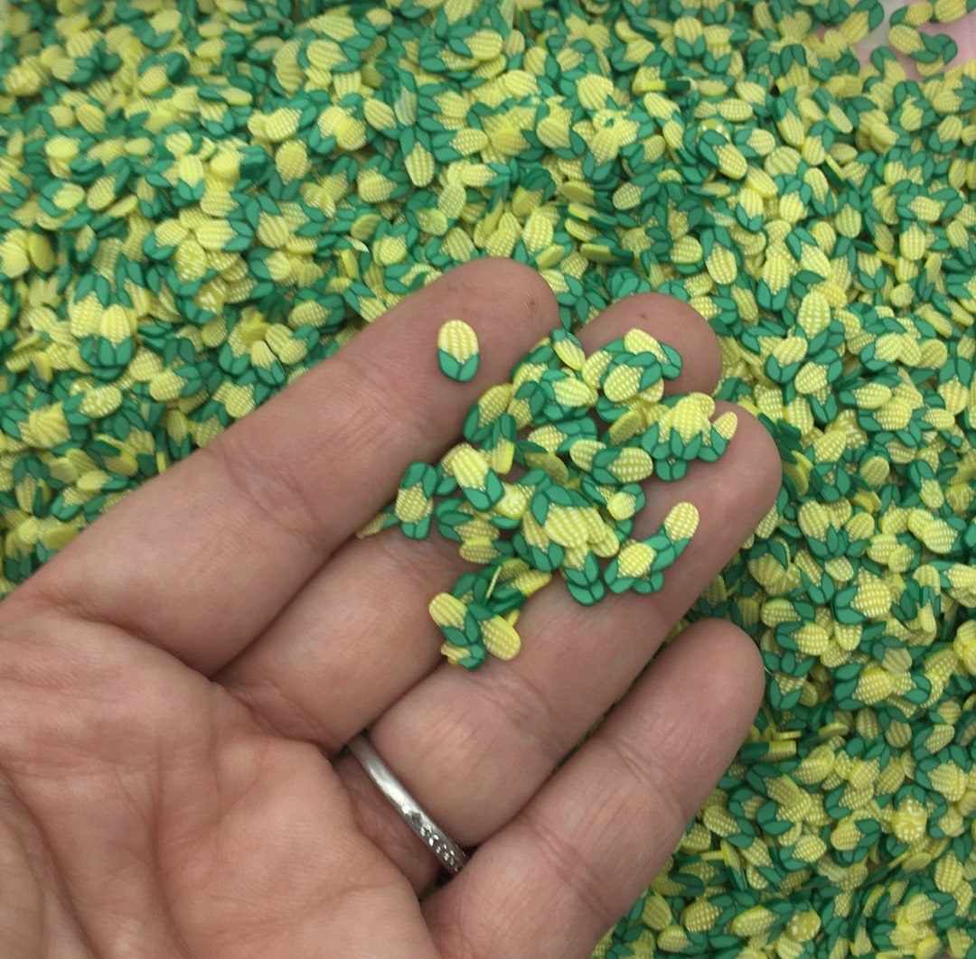 Small Corn on the Cob Cane Slice Polymer Clay Fake Sprinkles, Fimo Fake ...