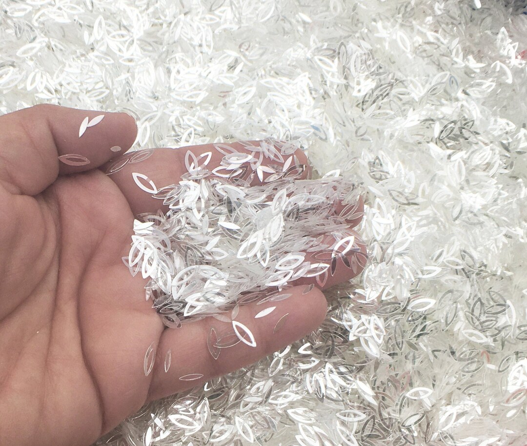 Clear Iridescent Shift 9mm Marquise Glitter, Kawaii Decoden Glitter ...