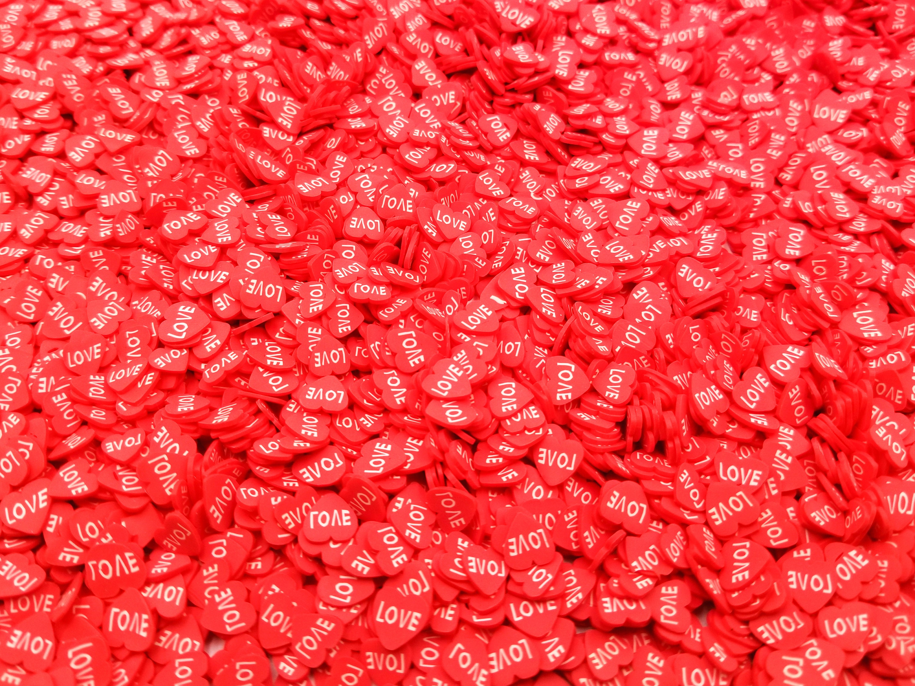 Small Red Conversation Love Heart Mix Polymer Clay Valentine - Etsy