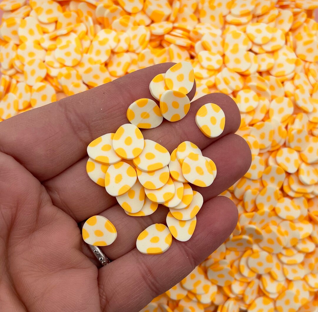 Larger Pastel Orange + White Polka Dot Easter Dinosaur Egg Polymer Clay ...