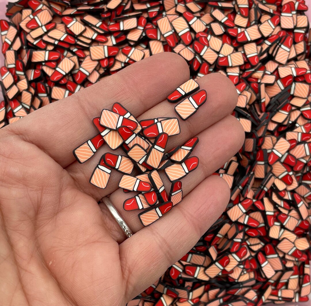 Larger Red Lipstick Makeup Polymer Clay Non Edible Sprinkles, Fake Bake ...