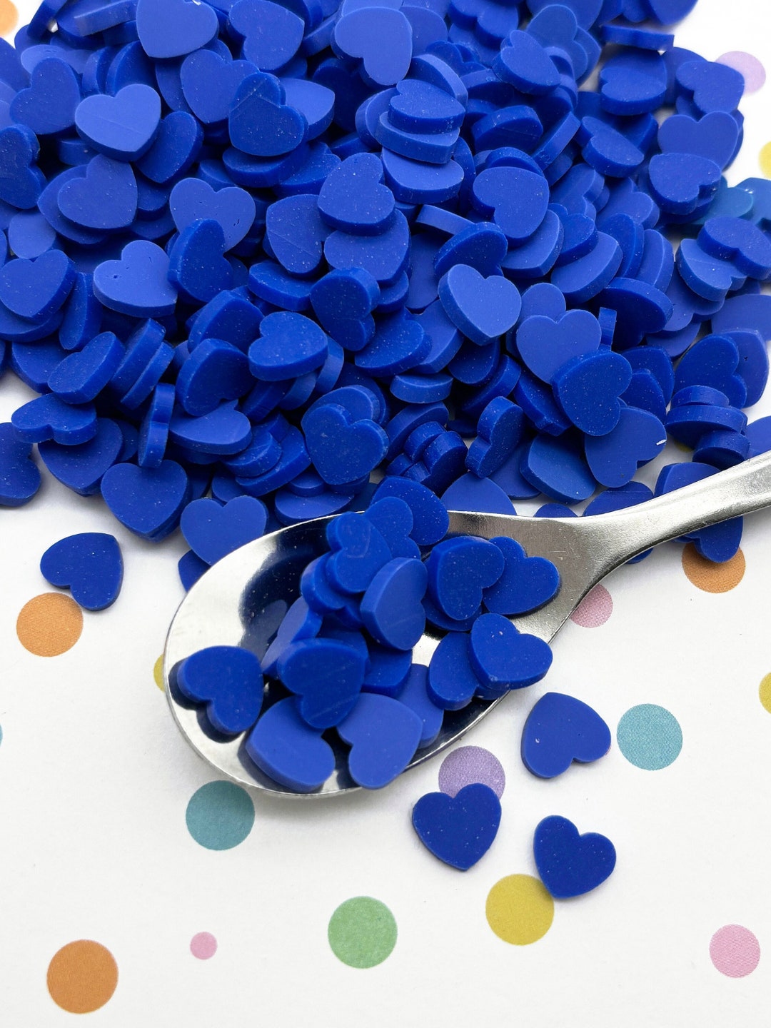 9mm Navy Blue Polymer Clay Assorted Heart Sprinkle Slices, Fake Bake ...