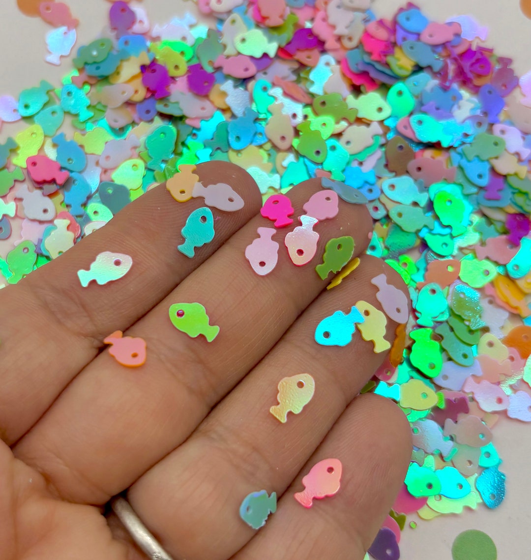 Colorful Rainbow Iridescent Shift Fish Glitter, Ocean Glitter, Kawaii ...
