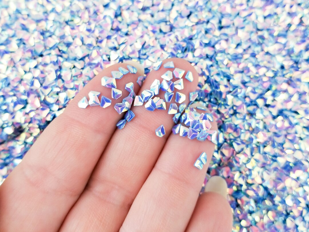 Blue Iridescent Shift 3mm Triangle Shape Craft Glitter, 3d Puffy ...