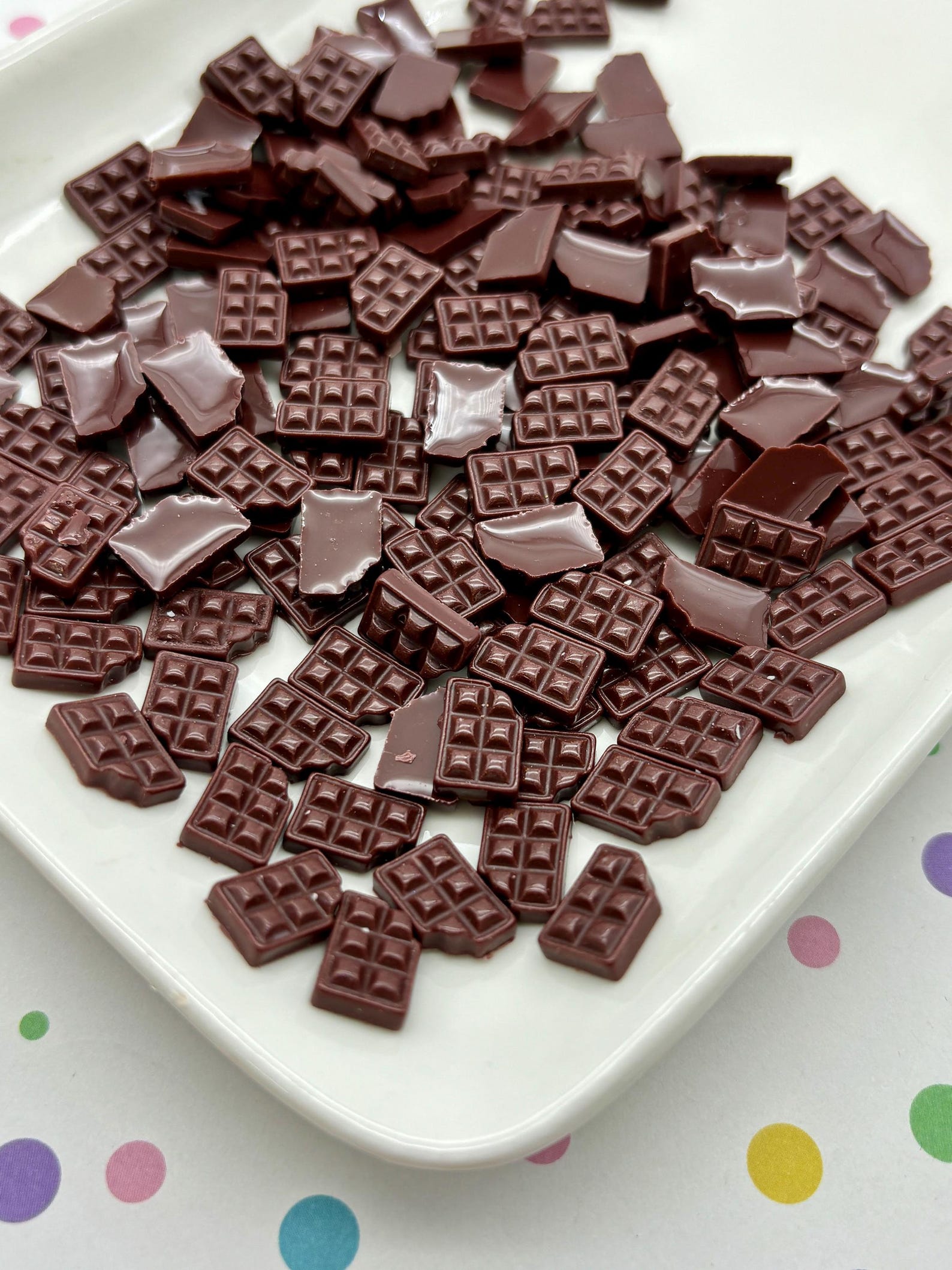 50 Tiny Chocolate Bitten Chocolate Bar Flatbacked Resin Cabochons, Flat ...