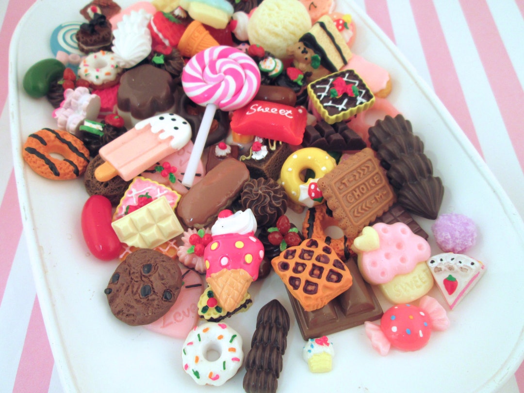 10 or 20 Miniature Kawaii Dessert Sweets Decoden Flatbacked Resin ...