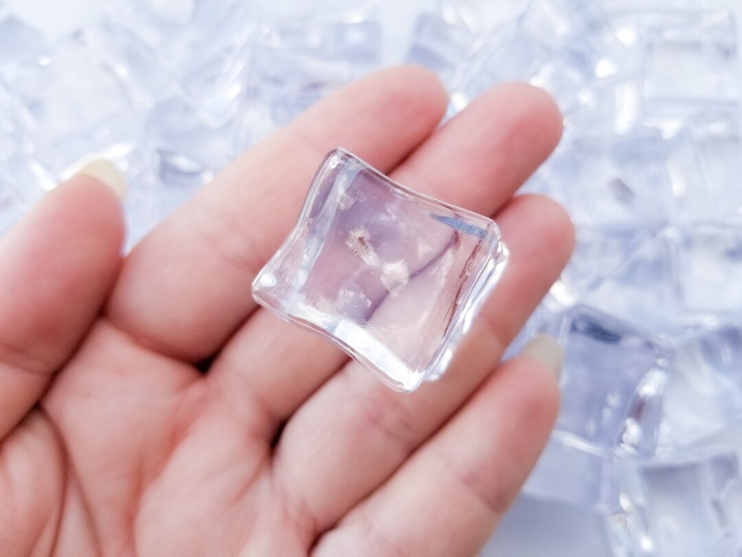 Three Large 25mm or 1 Inch Acrylic Plastic Ice Cube Chunks, Resin Gem ...