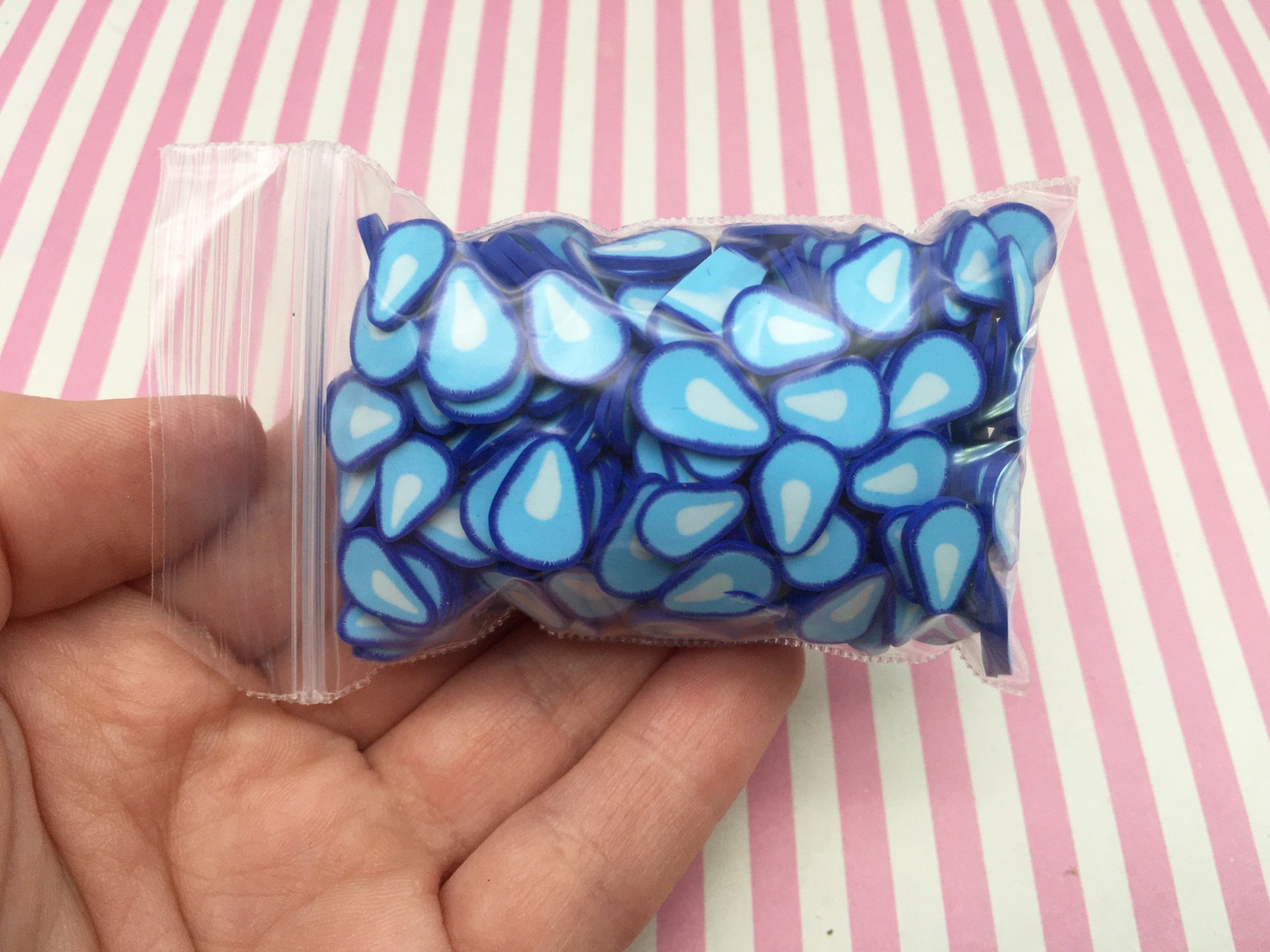 Large Polymer Clay Water Drop Sprinkles, Water Droplet Nail Art Slices ...