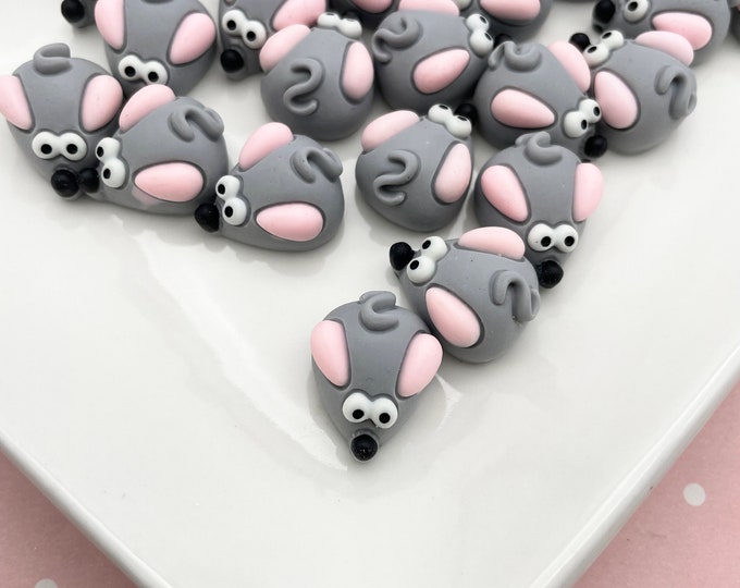5 Resin Mouse Cabochons, Mice Cabs, Flat-backed Cabochons, 1618 - Etsy