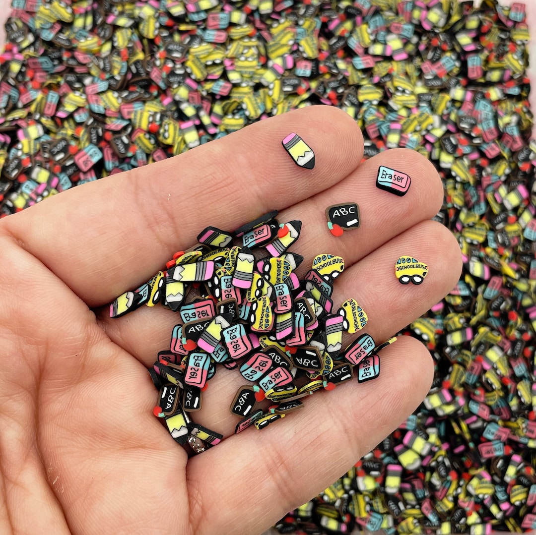 Cute Back to School Sprinkle Mix, School Bus, Pencil, Black Board ...