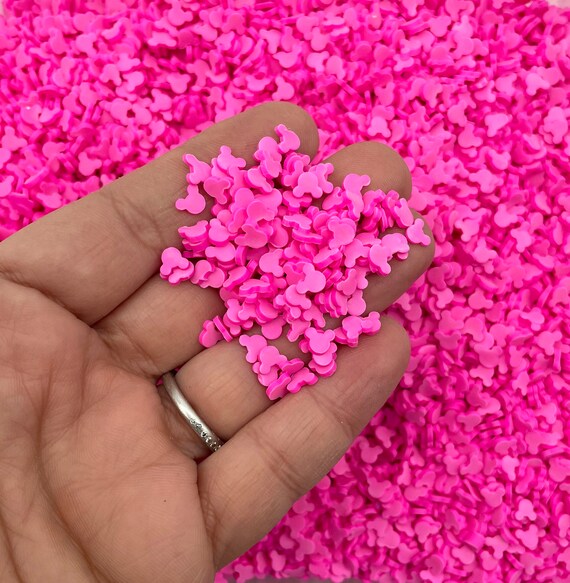 HOT PINK Mouse Ears Pastel Mouse Ears Sprinkle Mix Polymer | Etsy