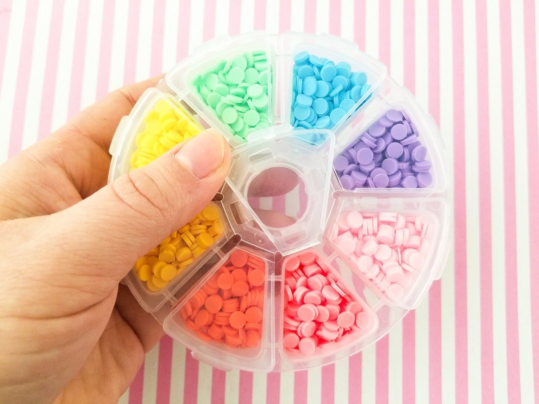 1 Wheel Round Sprinkle Polymer Rainbow Sprinkle Sets With 8 ...