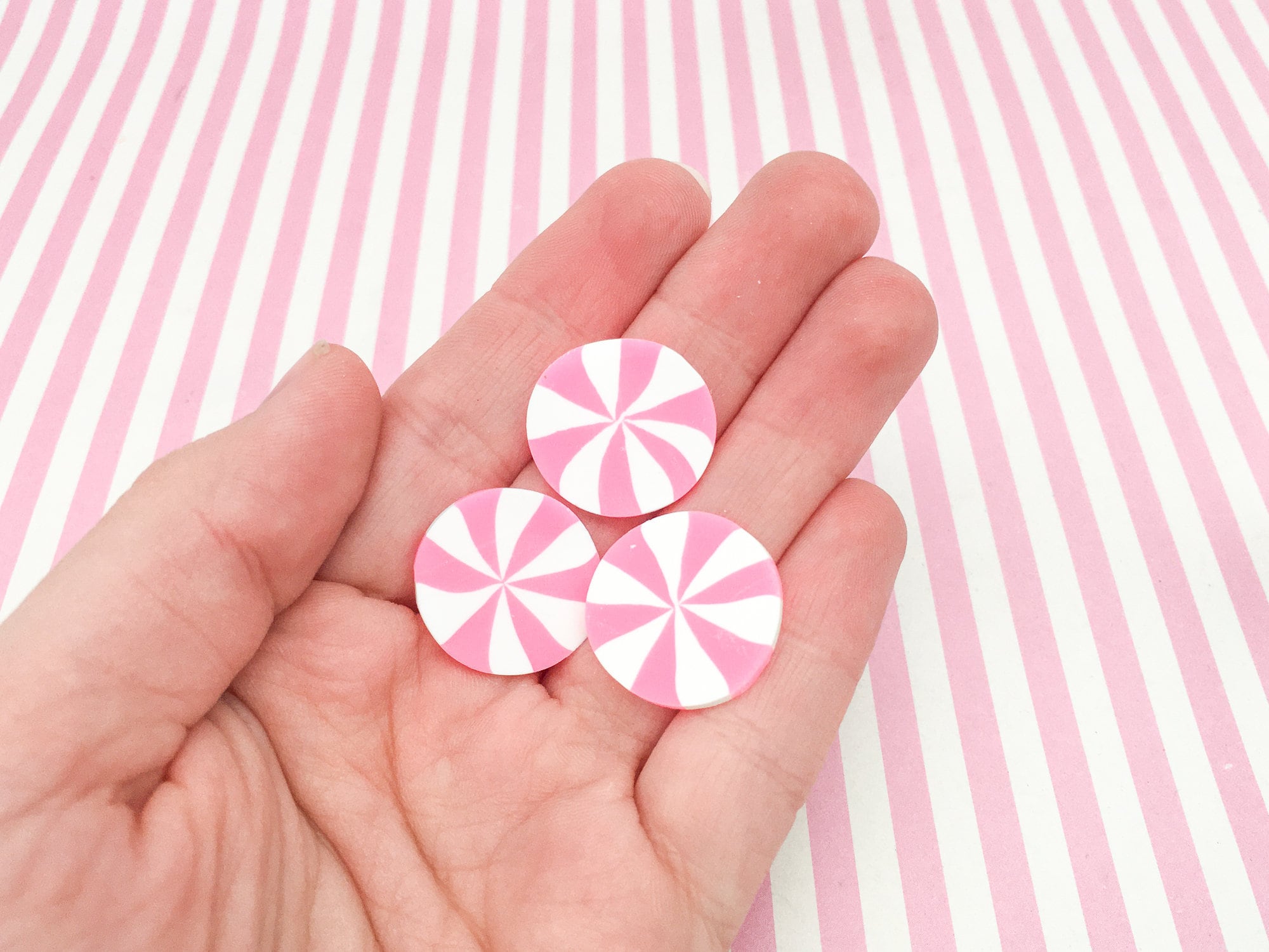10 Large Light Pink Jumbo 20mm Peppermint Starlight Mint Candy | Etsy