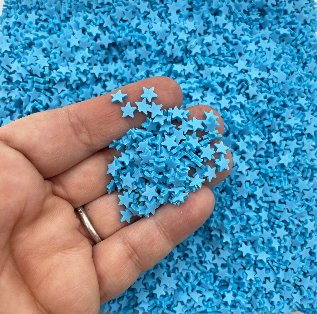 TURQUOISE BLUE STAR Sprinkle Mix, Non Edible Polymer Clay Fake ...