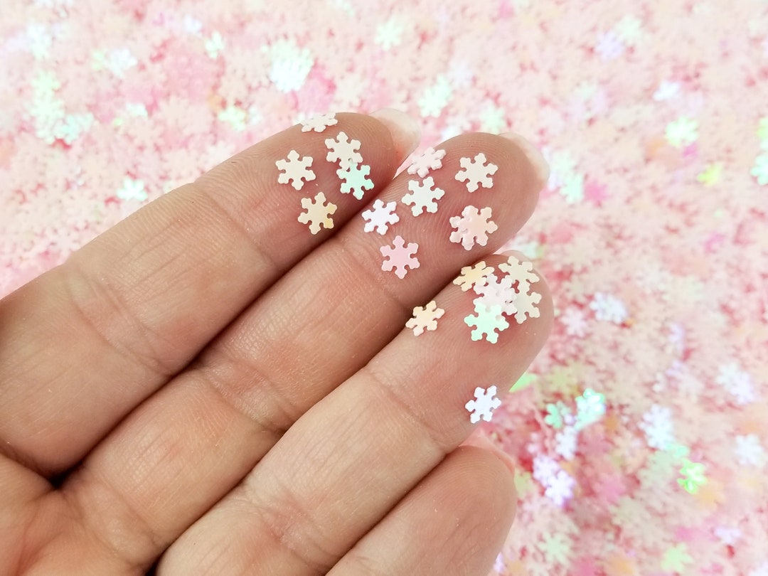 Iridescent 4mm Light Pink Snowflake Glitter, Christmas Xmas Glitter ...