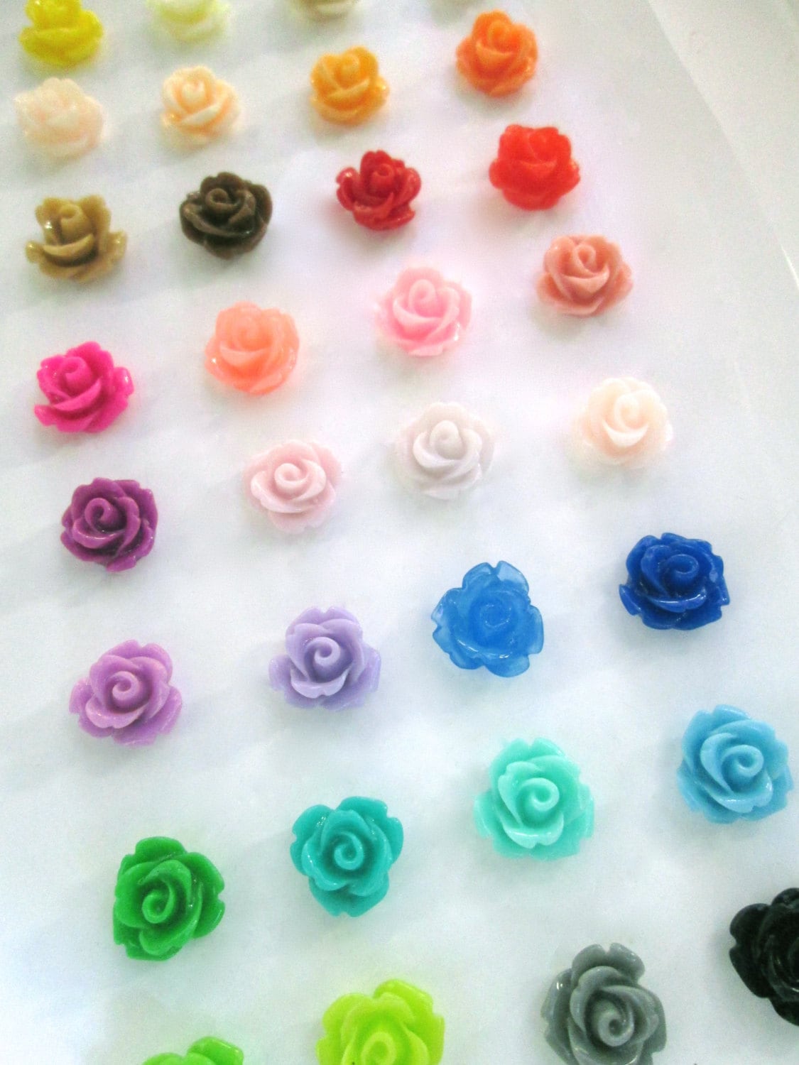 12 10mm Rose Flower Cabochons Assorted Color Pick Your - Etsy