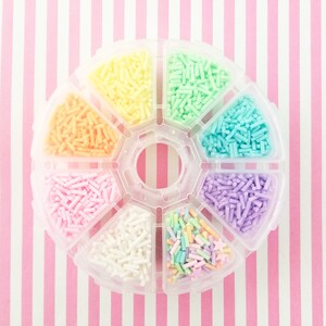 1 Wheel Pastel Rainbow Sprinkle Themed Polymer Sprinkle Mix-in Sets ...