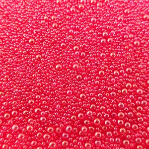 100 Grams Iridescent Red Clear Glass Assorted Size Microbeads, No Hole ...