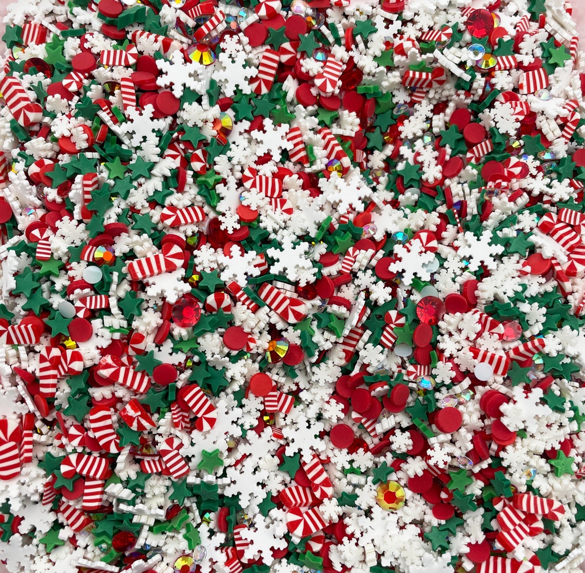 Candy Cane Crunch, Fake Christmas Holiday Polymer Clay Sprinkles, Resin ...