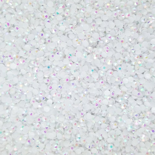 5mm White AB Jelly Rhinestones Flat Backed Acrylic Faceted - Etsy
