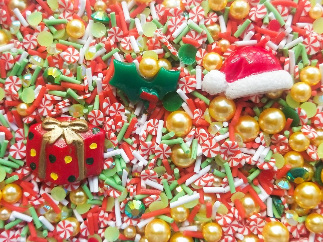 UGLY CHRISTMAS SWEATER Polymer Clay Sprinkle Mix With 3 Random Cabs ...