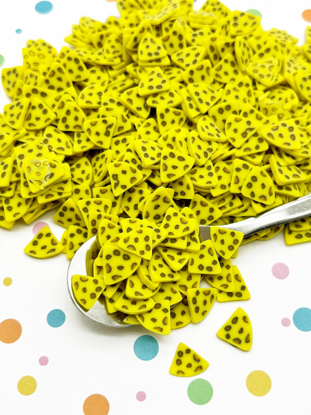 Large Swiss Cheese Slice Polymer Clay Kawaii Fake Bake Sprinkles, Fimo ...