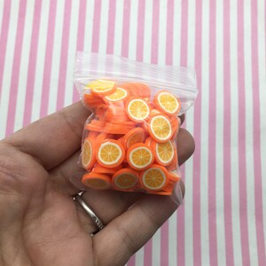 Large Polymer Clay Orange Tangerine Fruit Slices, Nail Art Sprinkles ...