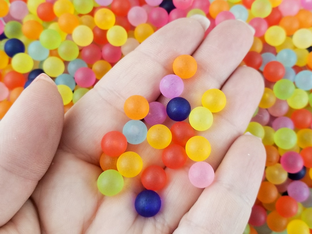 50 Multicolor Translucent Pearls, Resin Gumball Pearls, 8mm, Faux ...