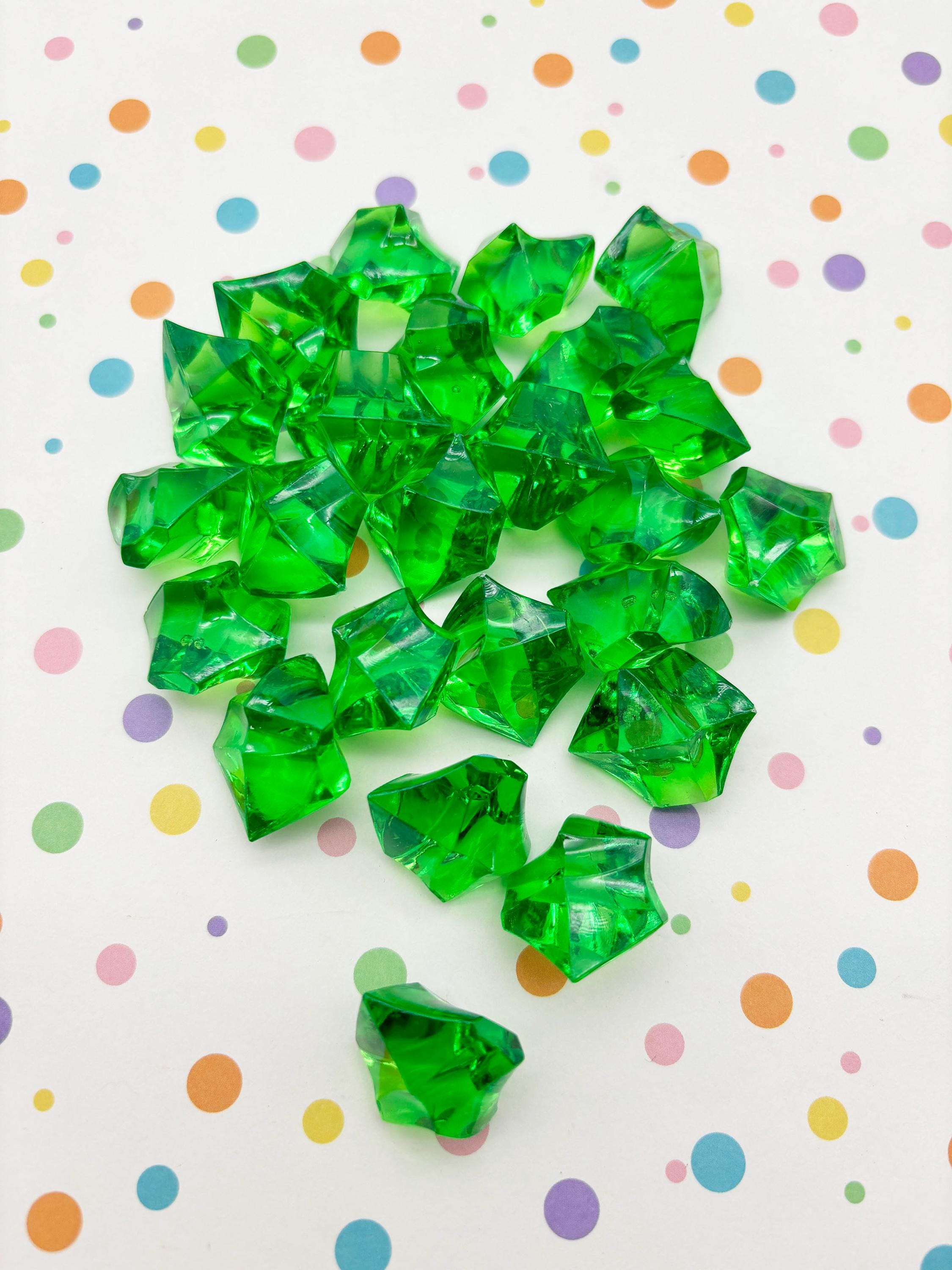 50g LARGE Transparent Green Acrylic Gemstone Chunks, Resin Gem Stones ...