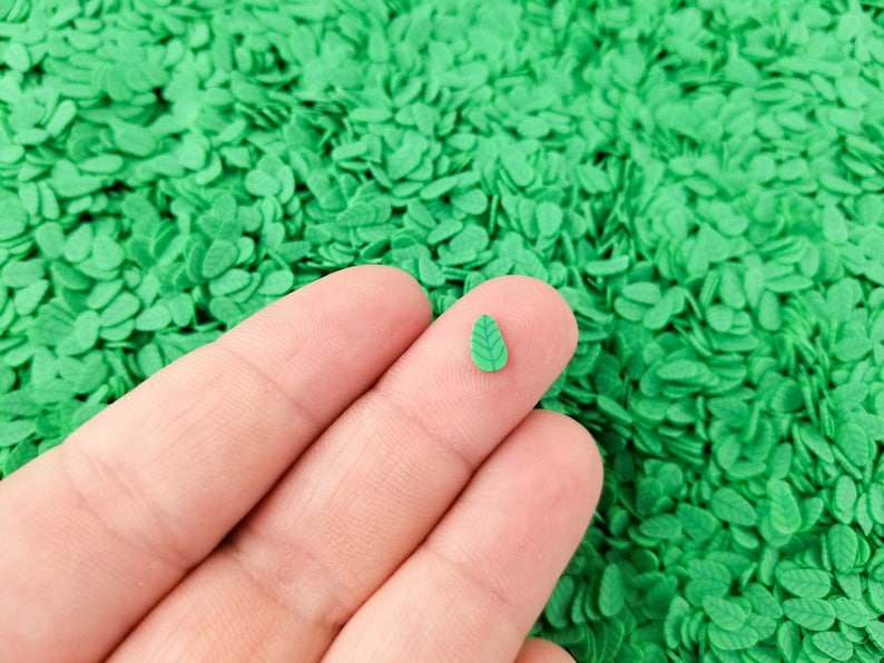 Green Polymer Clay Leaf Sprinkles, Fimo Fake Sprinkle Mix, Non Edible ...