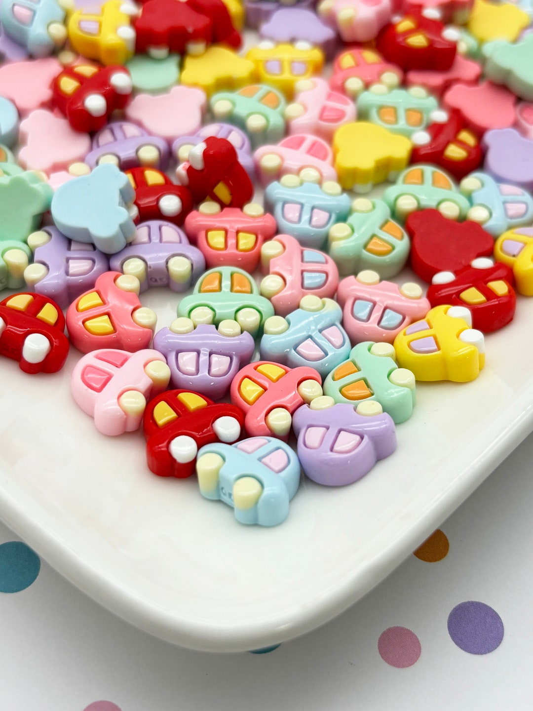 10 Small 13mm Flatbacked Resin Car Cabochons, Transportation Flat ...