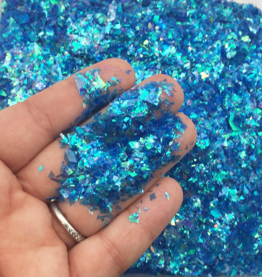 10 or 50g Grams Ocean Blue Cellophane Solvent Resistant Iridescent ...